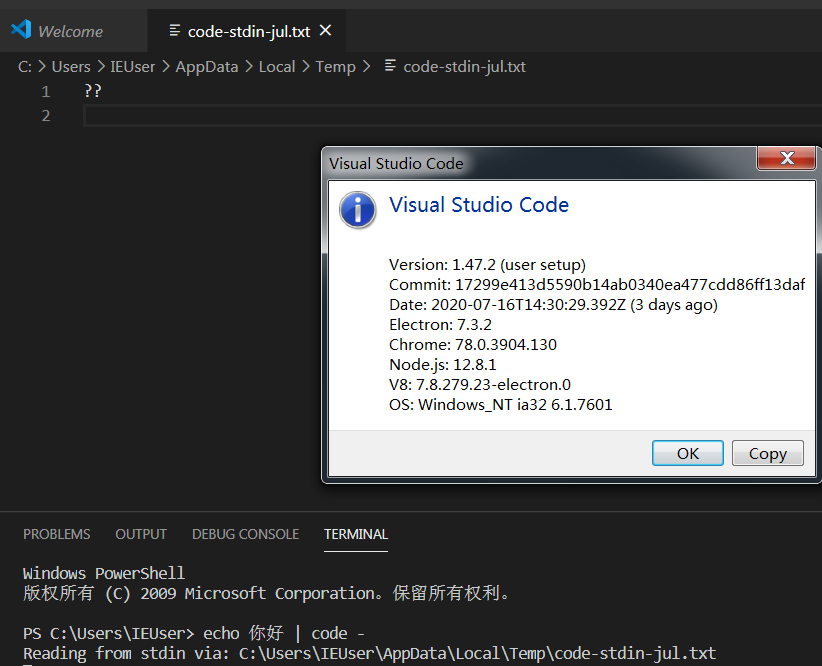 Support Reading From Stdin With Encoding Configured In Calling Shell · Issue 102917 · Microsoft