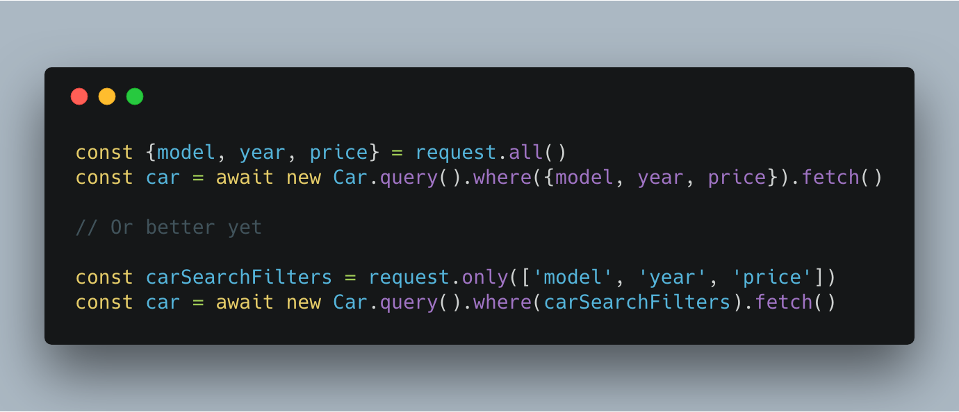 Use objects for where clauses in query builder · Issue #854 · adonisjs/core · GitHub