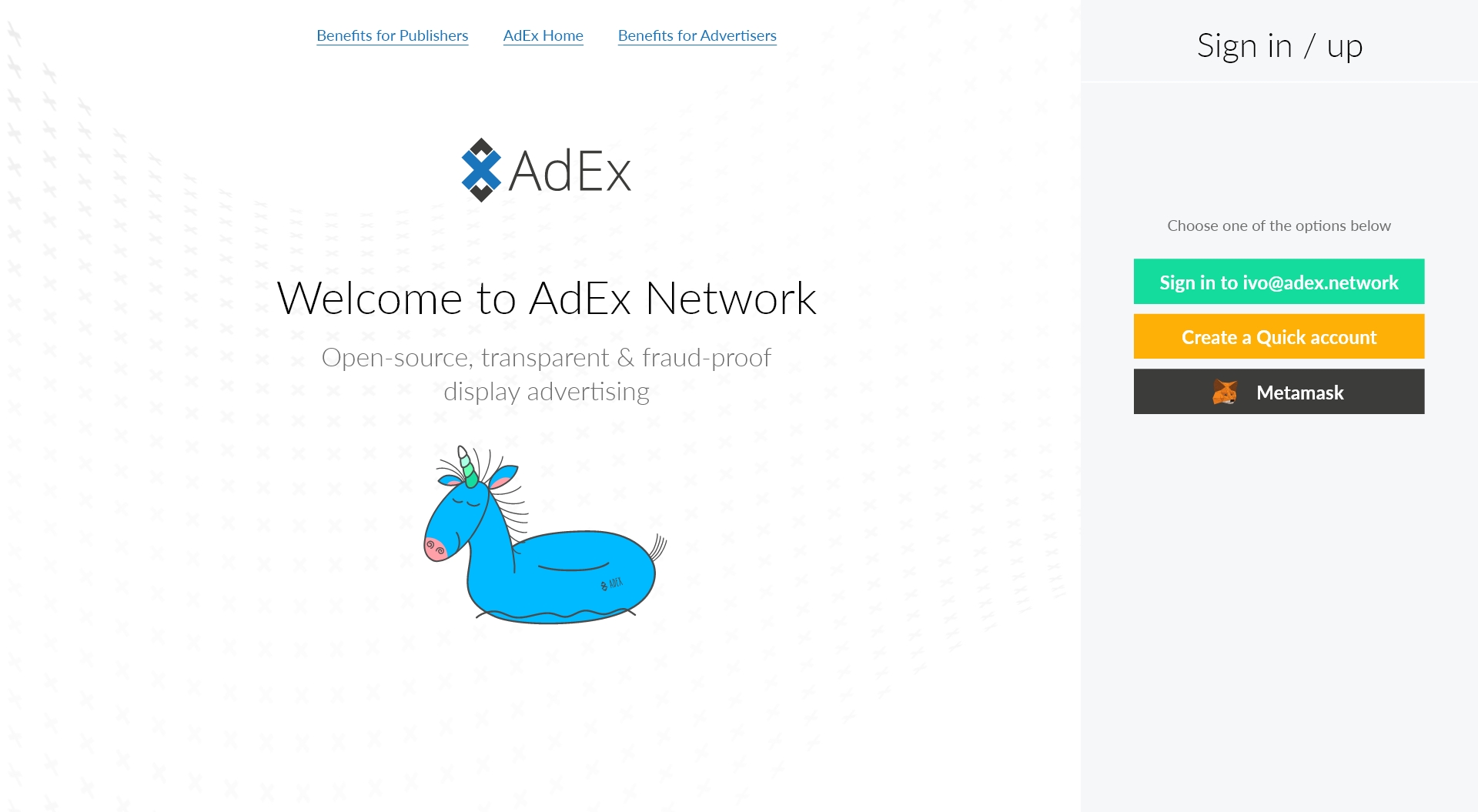 UX: sign-up flow (and counterfactual accounts) · Issue #78 · AmbireTech/adex-platform · GitHub