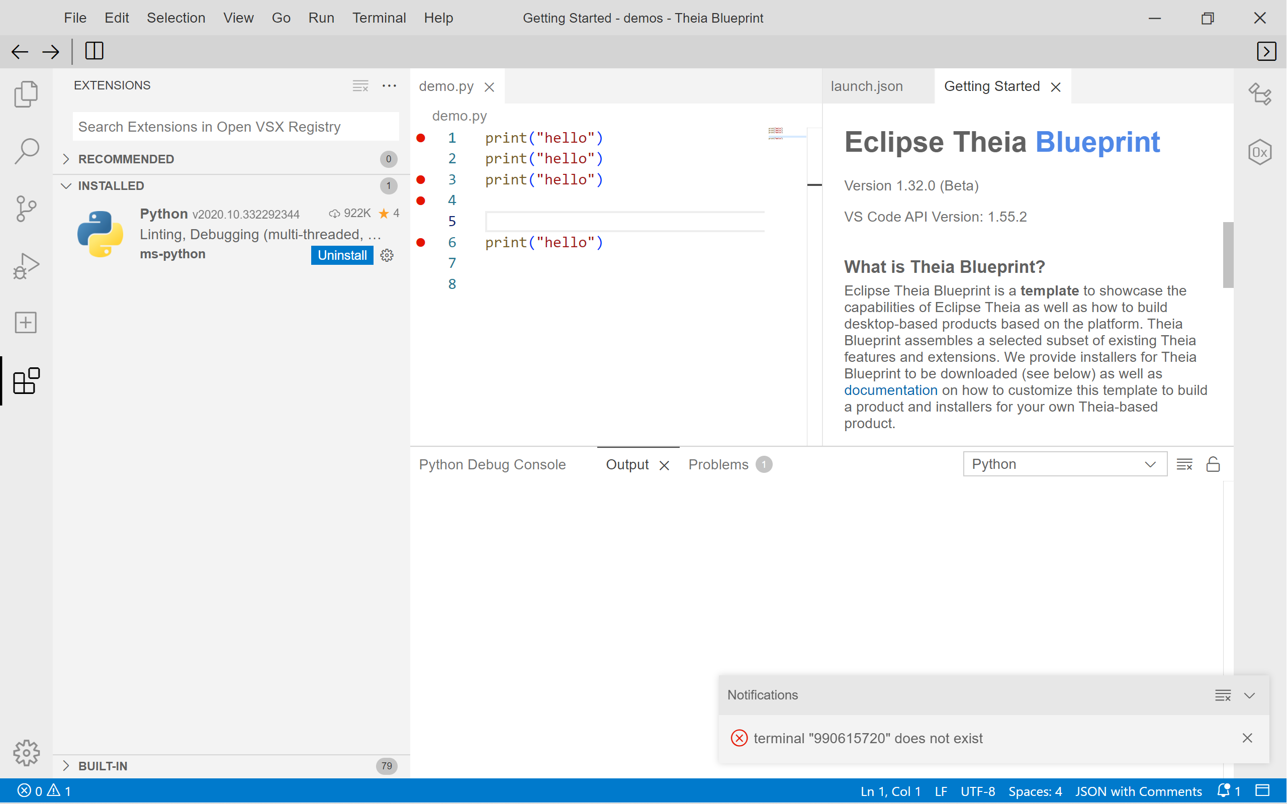 python extension debug function does not work · Issue #246 · eclipse ...