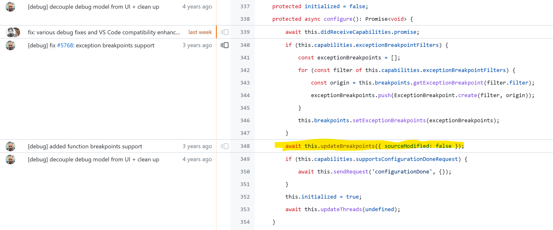 The updateBreakpoints will send points infomaiton to gdb process yet ... The updateBreakpoints will send points infomaiton to gdb process yet ...
