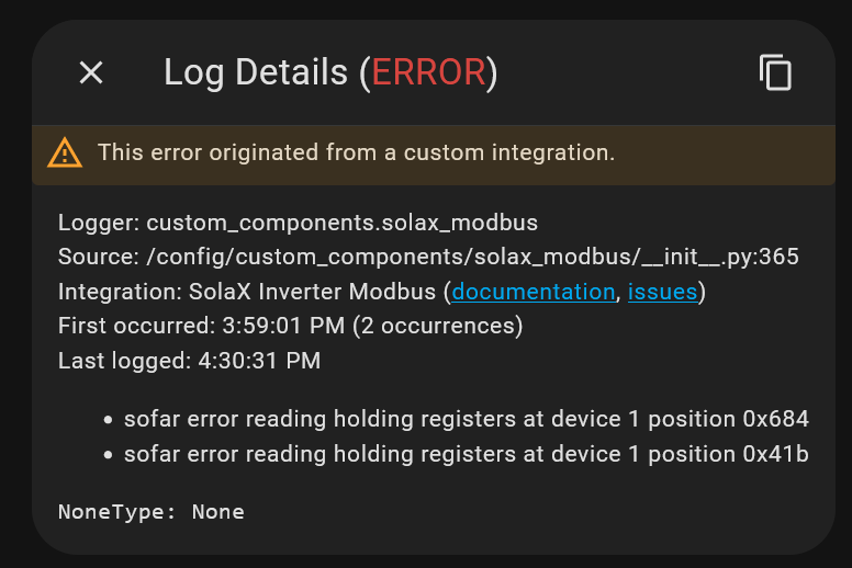 Sofar error reading holding registers at device · Issue #292 · wills106 ...