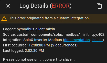 [BUG] 'Please do not use unit=, convert to slave=' when using the sync ...