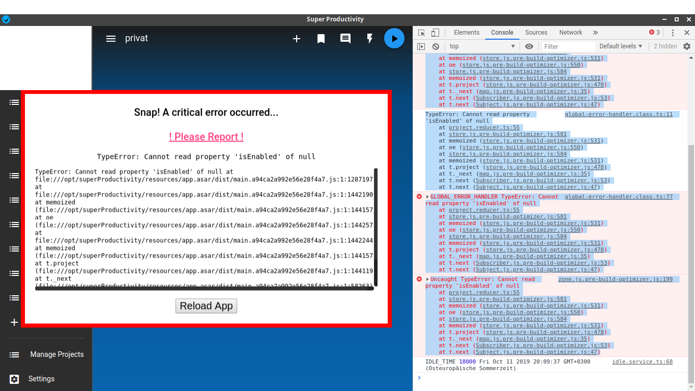 Crash on changing project · Issue #238 · johannesjo/super-productivity ...