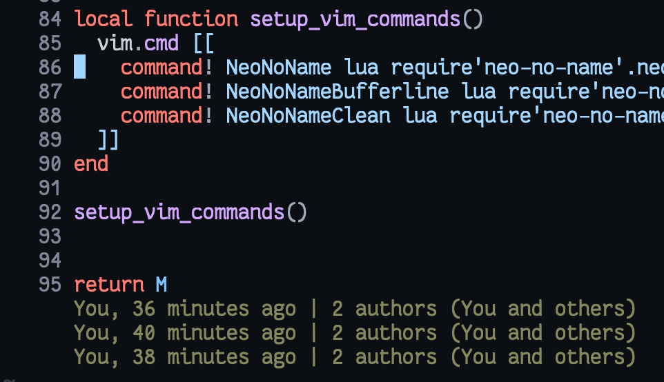 Multiple signature at the end of the file after calling `buffer_hunk ...
