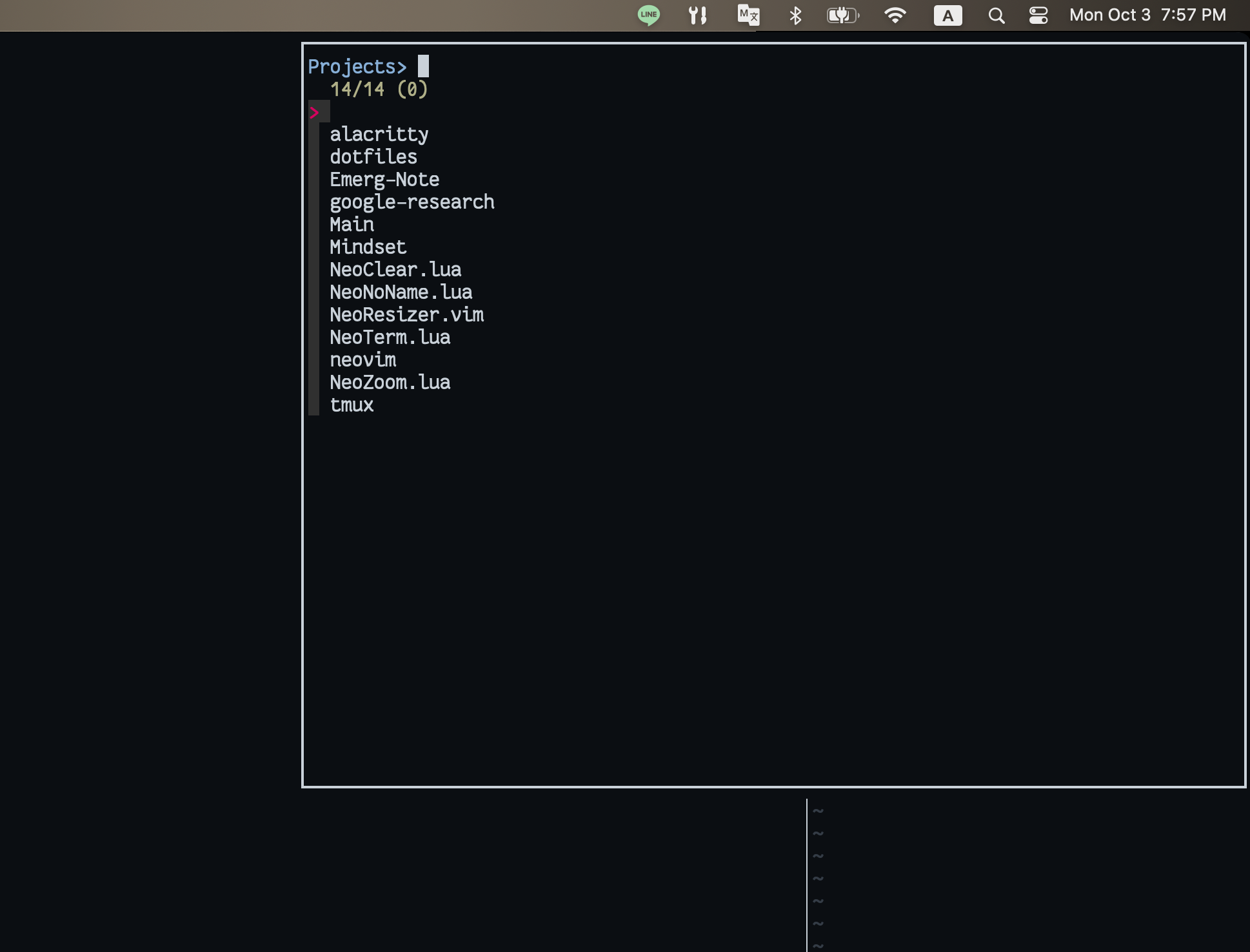 List out projects and switch between them · Issue #461 · ibhagwan/fzf-lua · GitHub