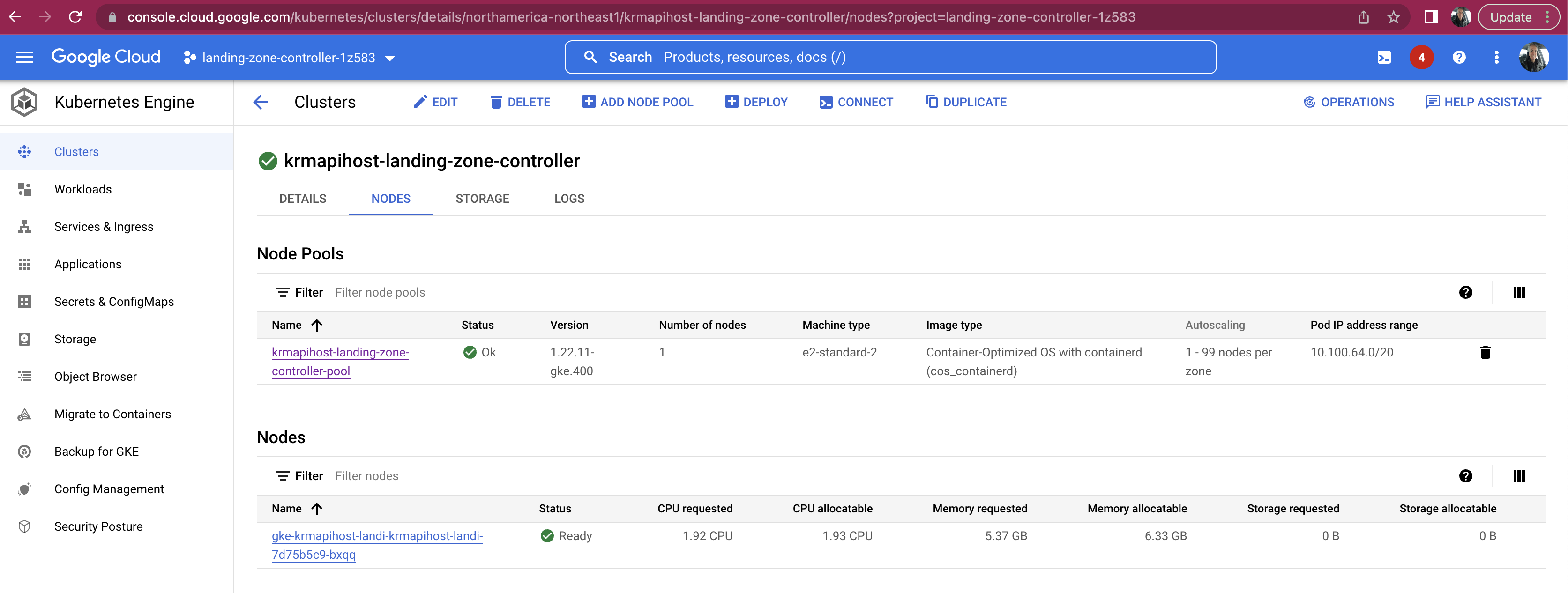As a developer I need a single node GKE cluster down from the default 3 as part of overall ...