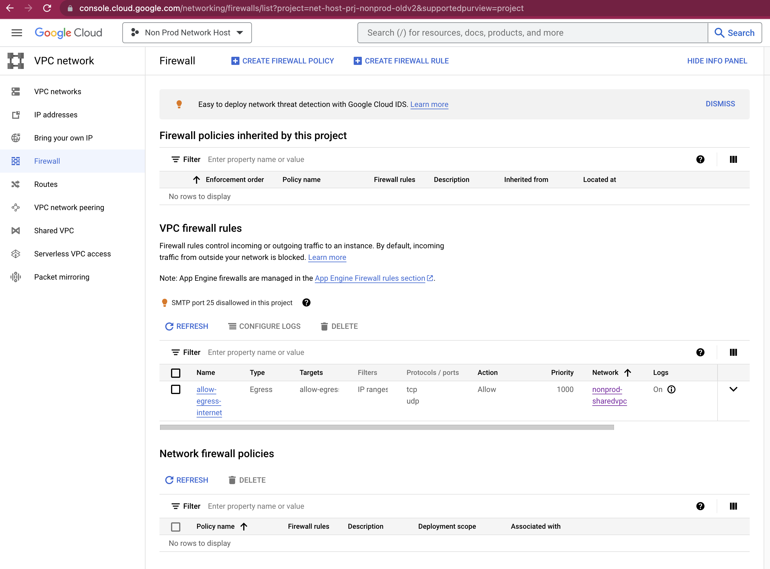 Verify np allow-ssh-ingress fwl rule not deleted after kpt live apply after commenting it out ...