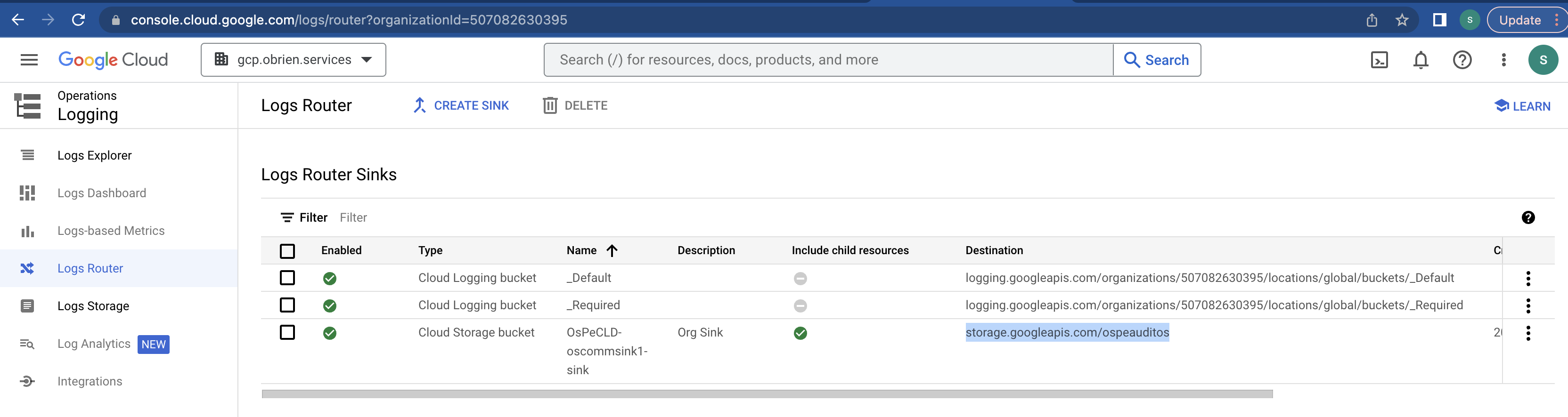 Remove duplicate organization level Log Sink logs-bucket-sink - keep audit-bucket-sink · Issue ...