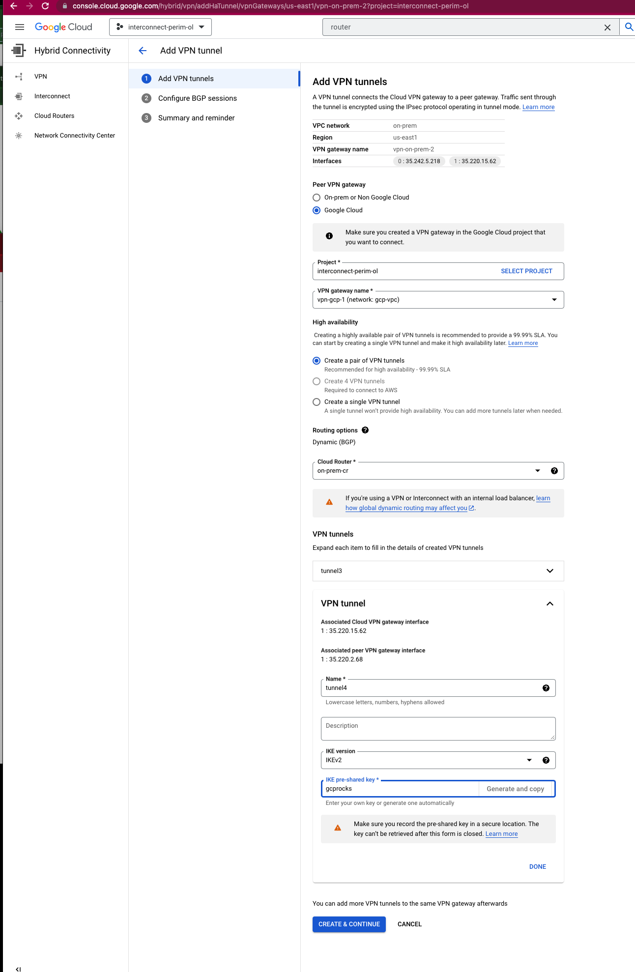Prototype/yaml SCED/SC2G HA partner interconnect - cloud to ground for profile 5 and 6 · Issue ...