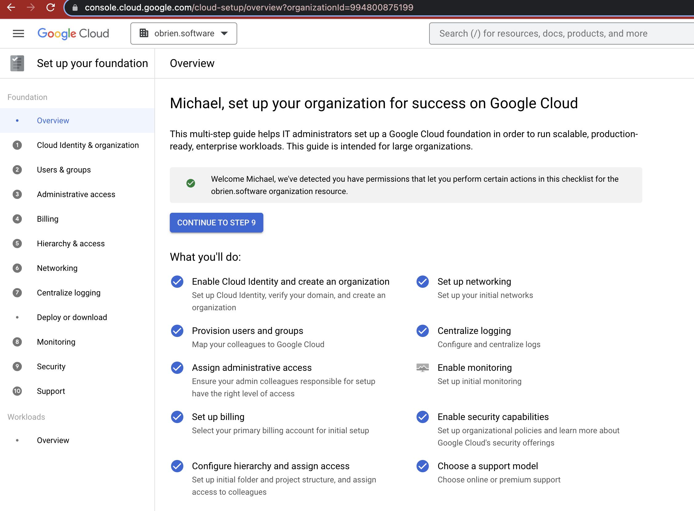 Google Cloud Enterprise Setup Checklist - Day 0 alignment with ...