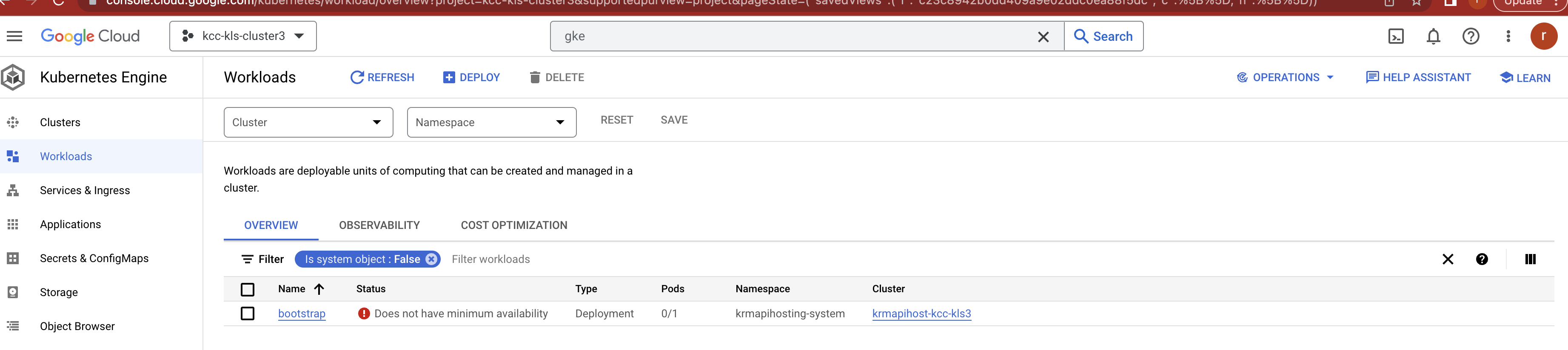 Add reentry option for periodic failure of the underlying GKE cluster during config controller ...