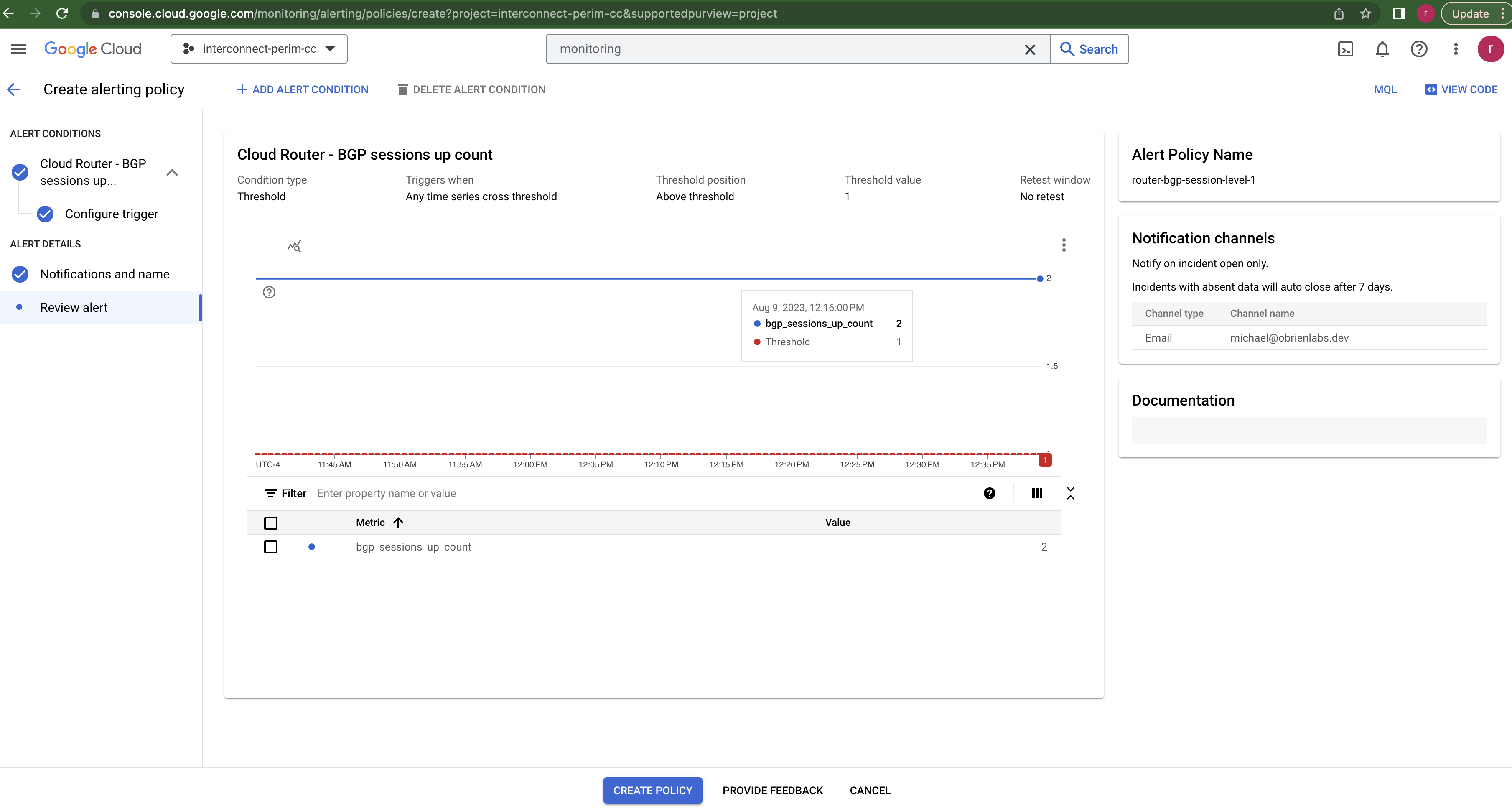 Shadow/Add alerting/monitoring - specific with email/essential-contacts ...