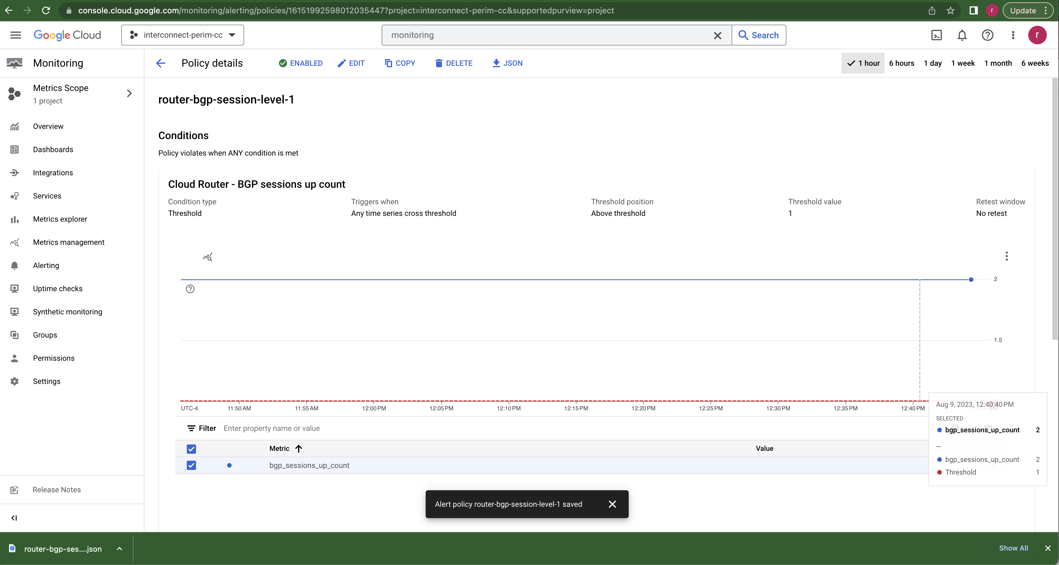 Shadow/Add alerting/monitoring - specific with email/essential-contacts ...