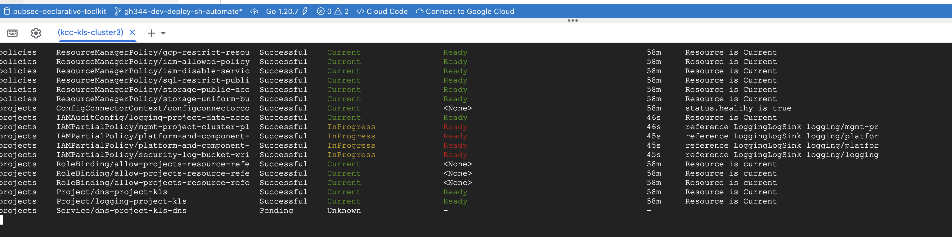 Day 0: non-managed client KCC onboarding (CC GKE cluster + (core-landing-zone + experimentation ...