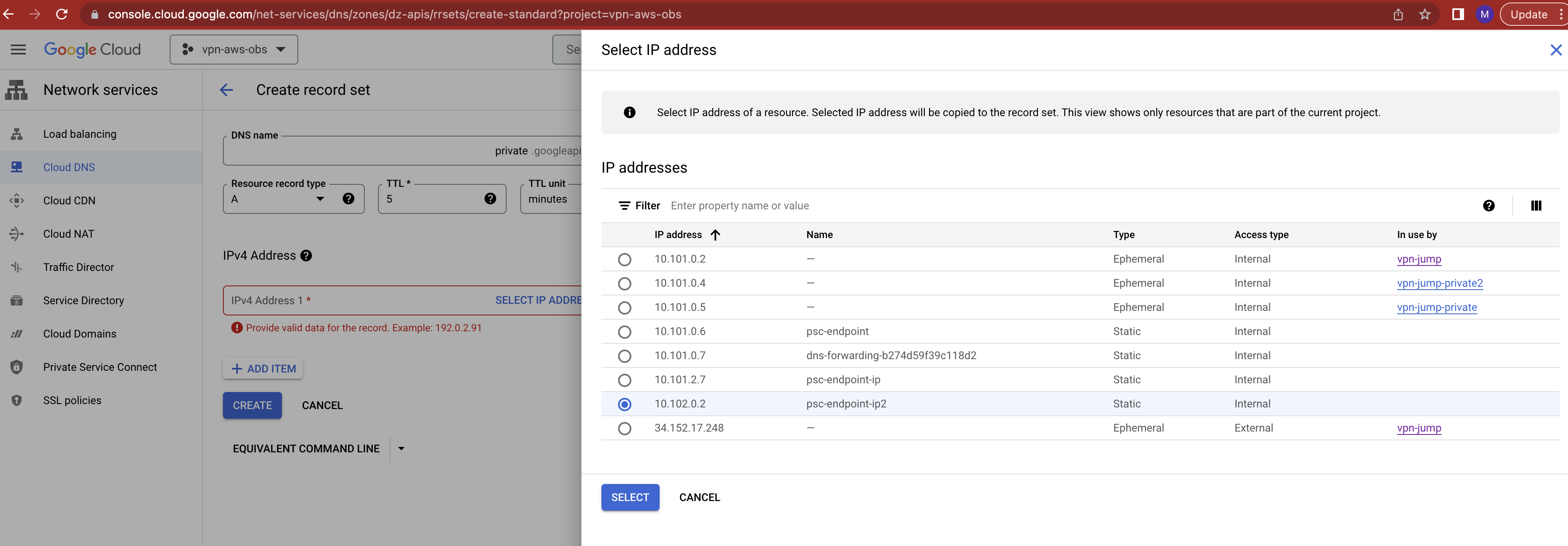 Ground to Cloud enablement through PSC (private service connect) or PGA ...