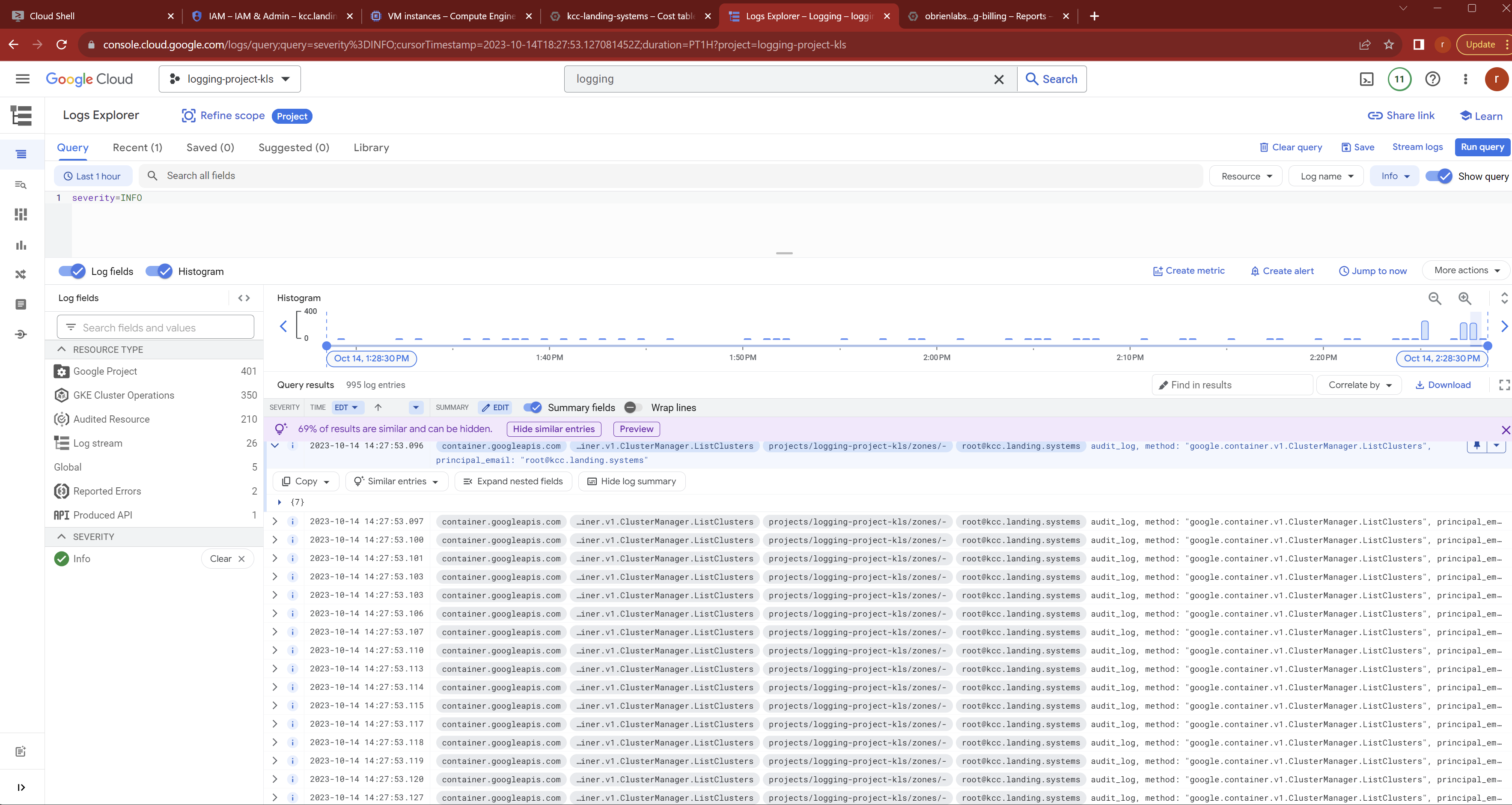FinOps: additional 150/month - 61GB security / 171GB other volume: Investigate excessive random ...
