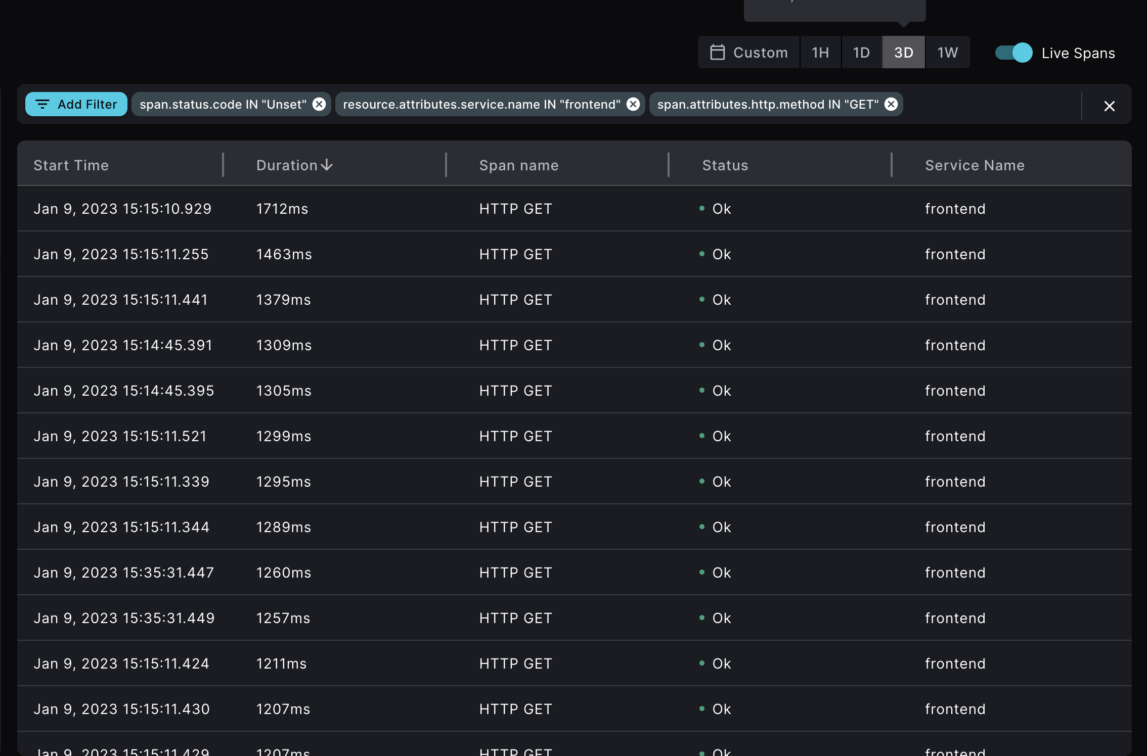 🐞 No loading indicator for spans list when changing timeframe · Issue #1034 · teletrace ...