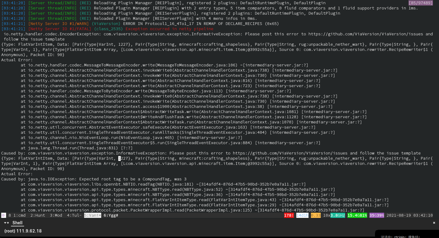 Reloading randomly kicks half the people · Issue #153 · ViaVersion/ViaFabric · GitHub