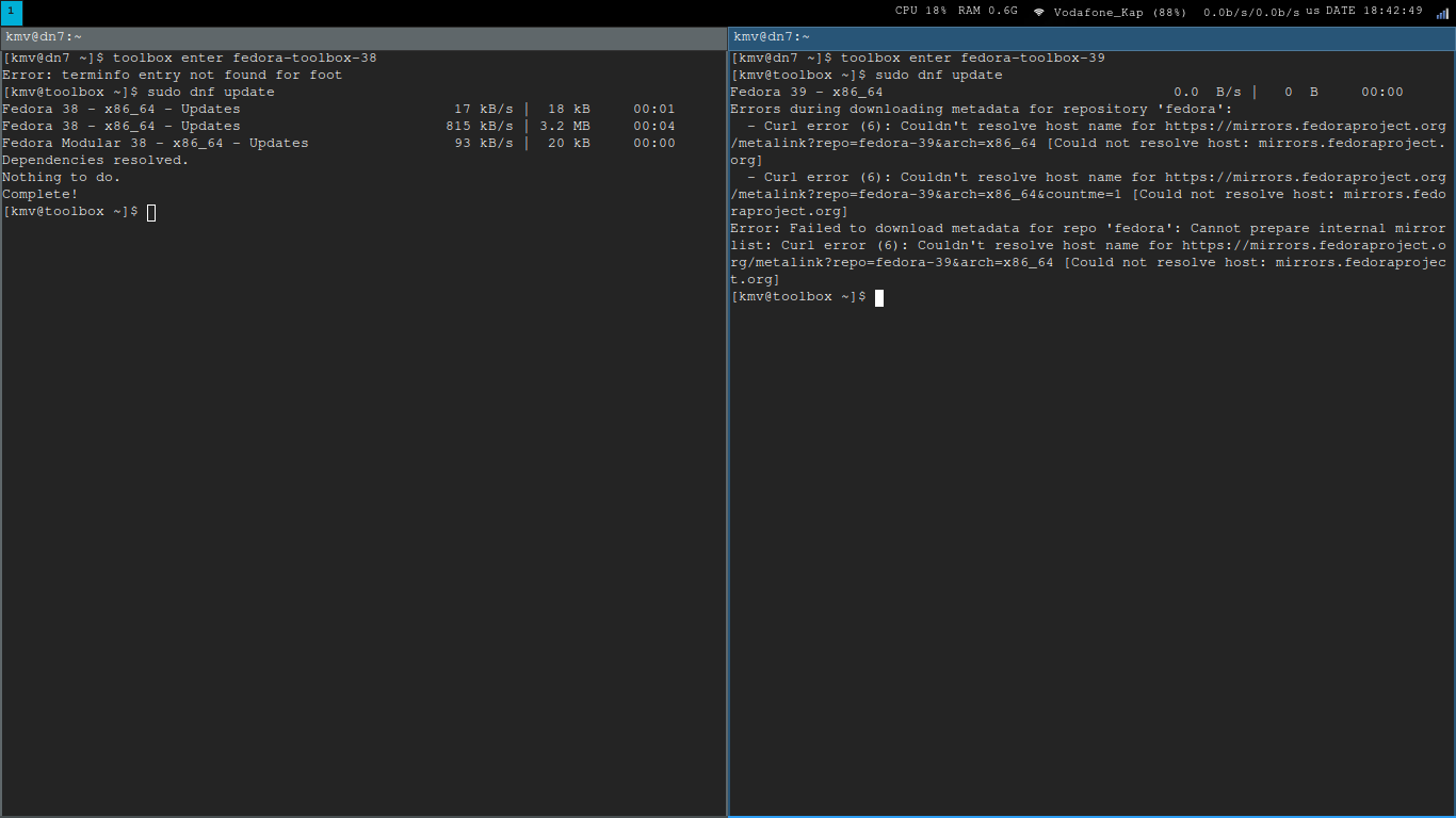 Error In Fedora Toolbox 39 · Issue 1406 · Containerstoolbox · Github