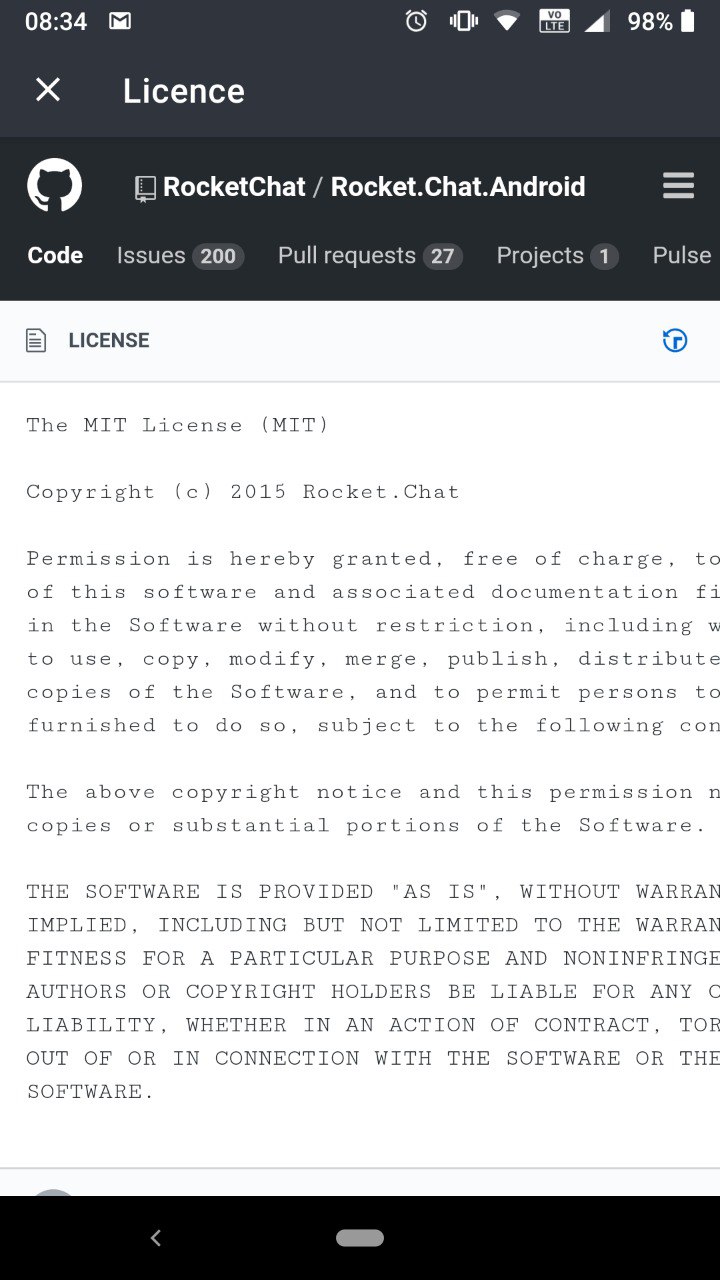 Native View of Showing Licence Screen. For Native UX · Issue #2130 · RocketChat/Rocket.Chat ...