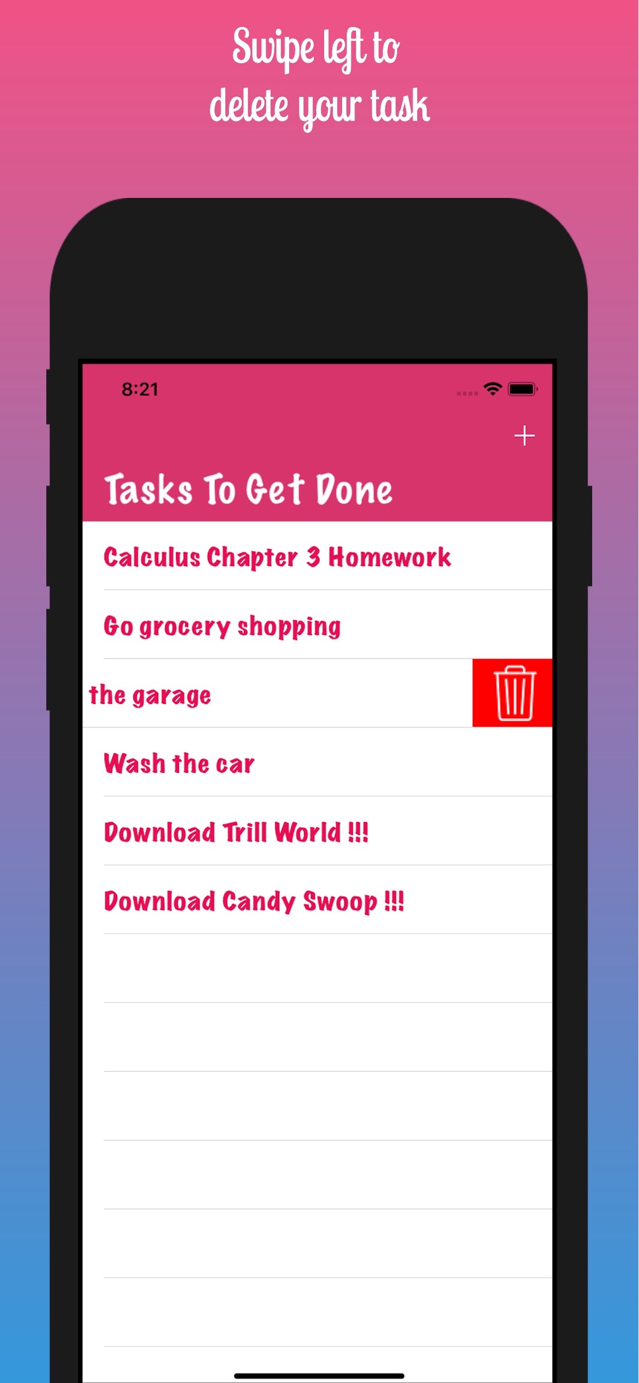 GitHub - isaac5587/Easy-Swipe-Task: I built a simple checklist app to ...