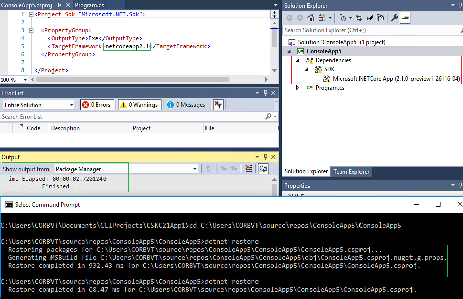 Create a new .net core/standard project, the dependencies node occurs warning sign. · Issue ...