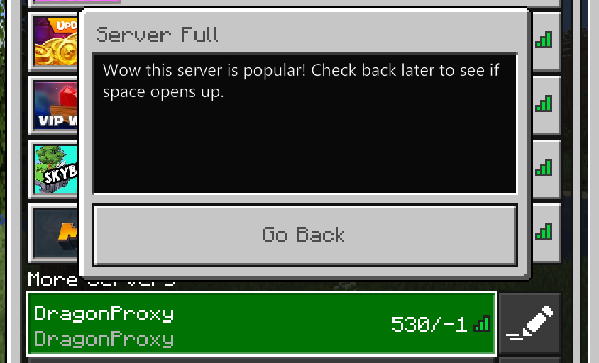 if server player count says the server is full, you can't join · Issue ...