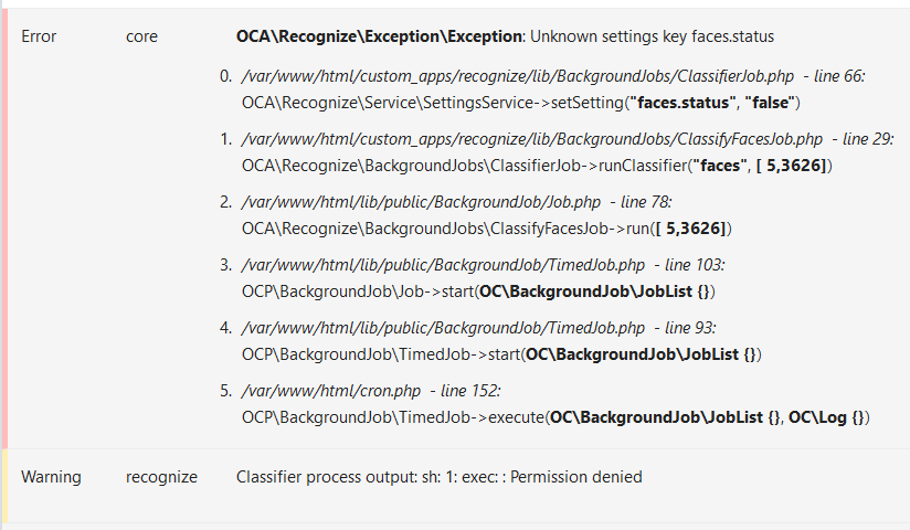 sh: 1: exec: : Permission denied · Issue #470 · nextcloud/recognize · GitHub