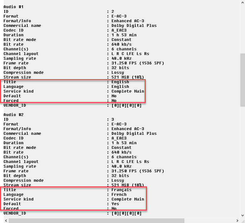 MKV Default tag and Default track preference is ignored. Track order is ...