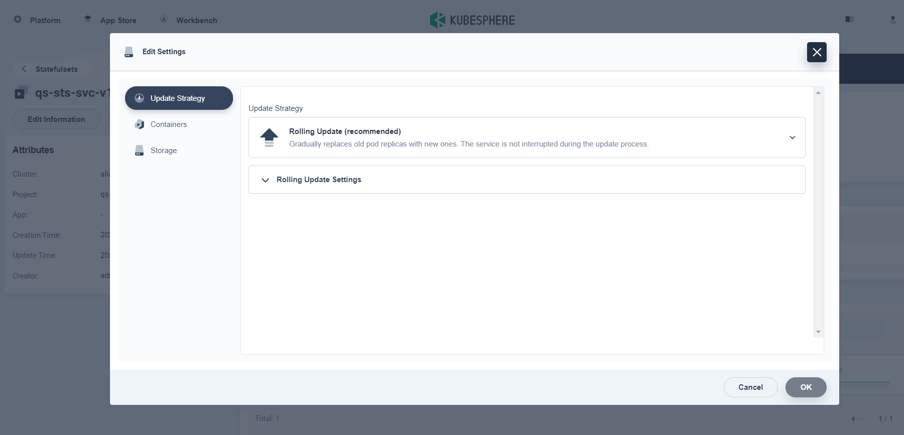 【Project】Statefulsets edit setting，lack of Pod Grace Period · Issue #5830 · kubesphere ...
