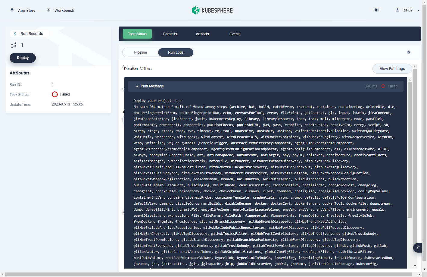 【Devops】Set the email server for pipelines, run pipeline fail: No such DSL method 'emailext ...