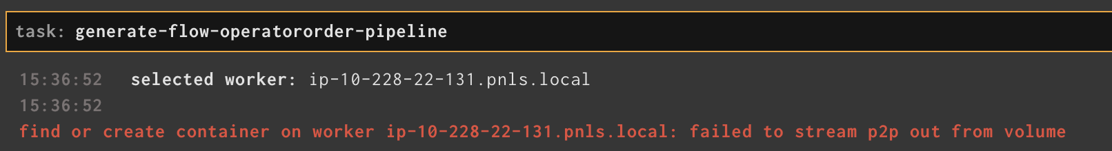 Keep getting "failed to stream in to volume" or when enabling P2P "failed to stream p2p out of ...