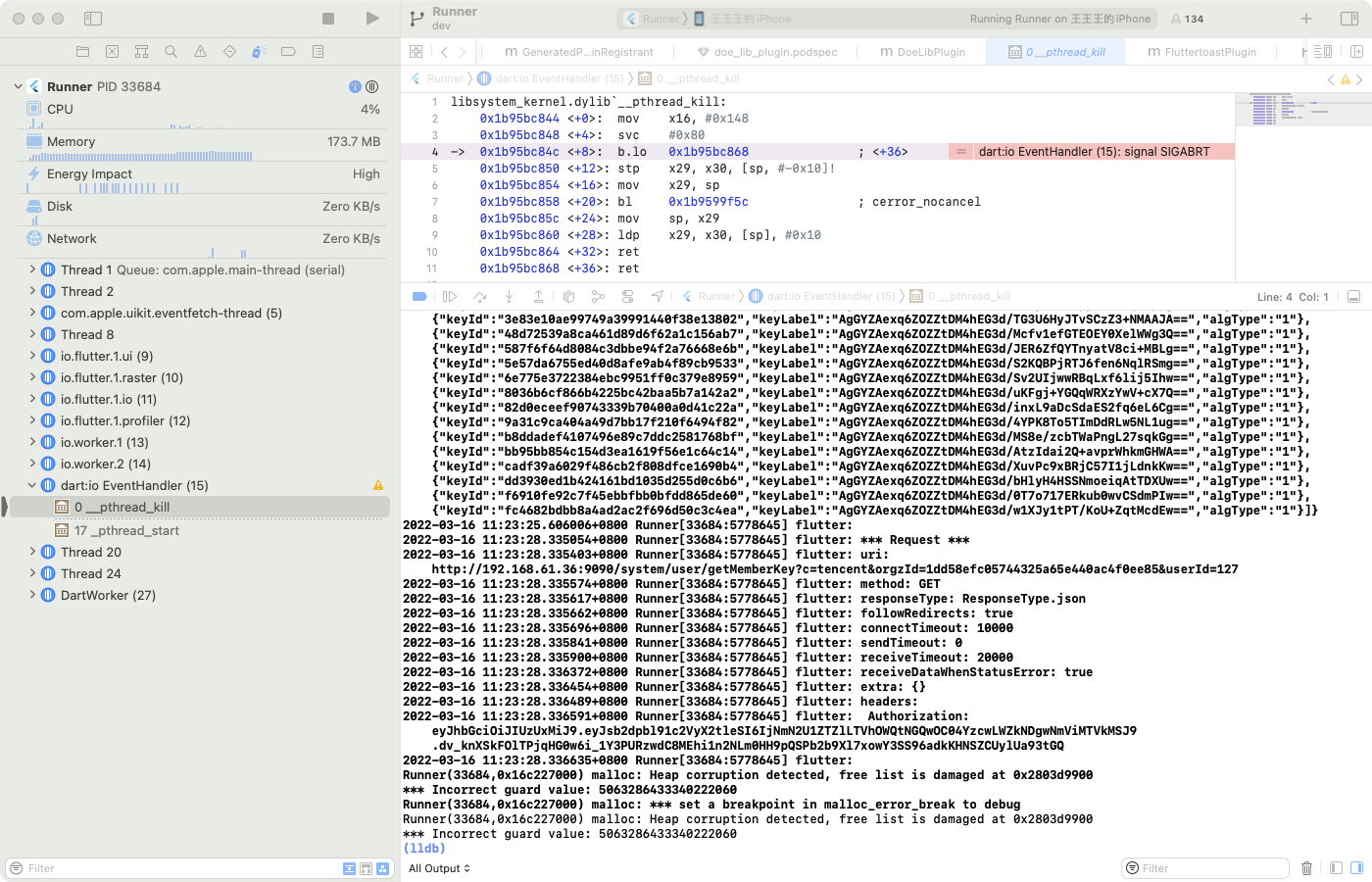 iOS channel ,signal SIGABRT somewhere · Issue #100189 · flutter/flutter · GitHub