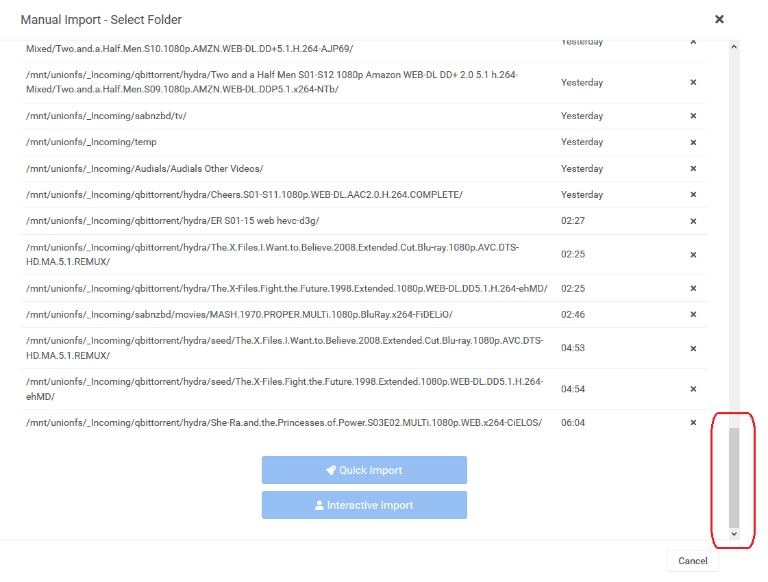 Manual Import: Folder history in wrong order and/or too long · Issue #3491 · Sonarr/Sonarr · GitHub