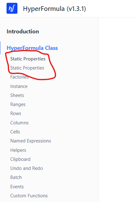 Duplicated section 'Static Properties' in 'api/classes/hyperformula.html' · Issue #932 ...