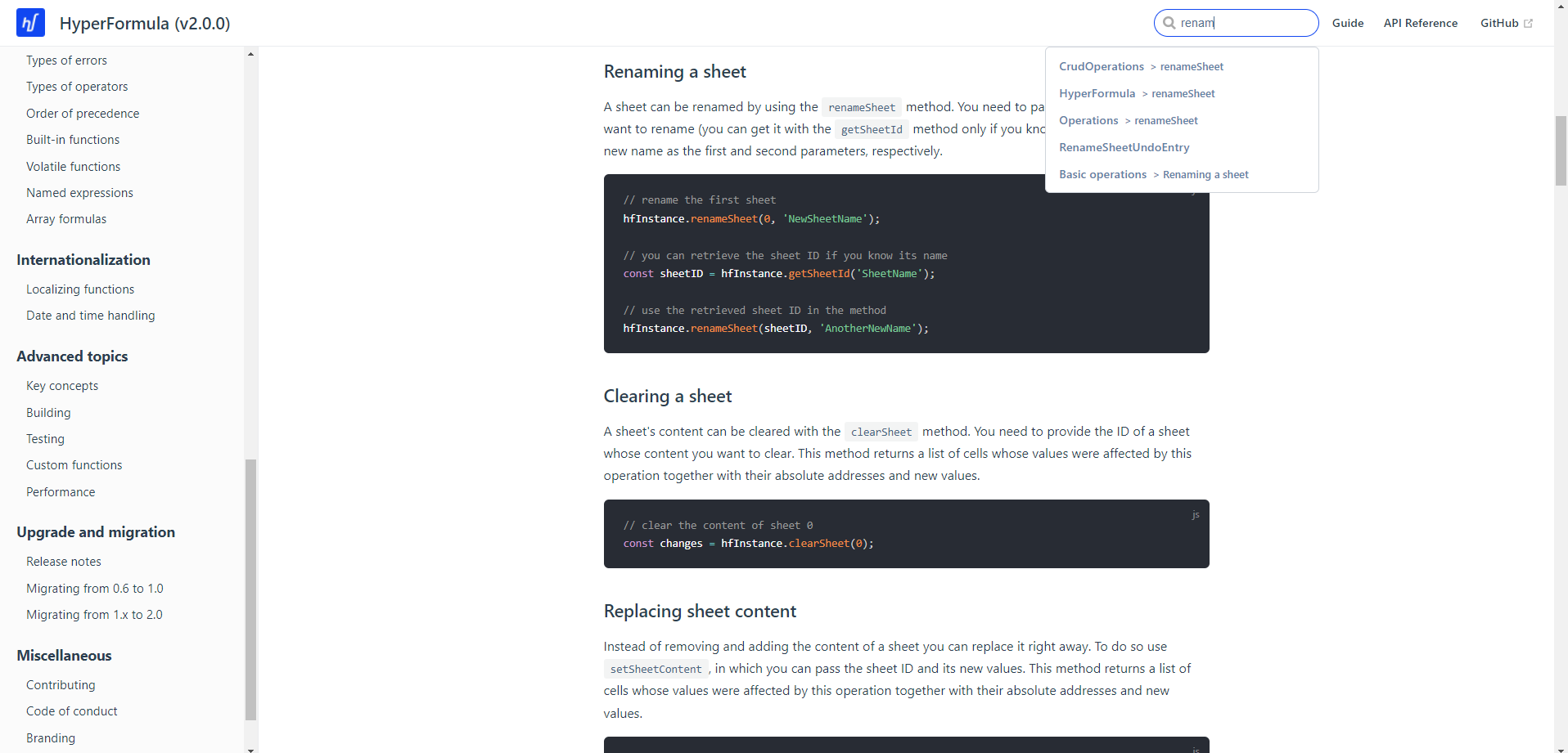 Search only shows results from API reference · Issue #948 · handsontable/hyperformula · GitHub