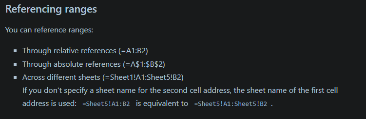 `cell-references` guide describes 3D ranges which are in fact not supported · Issue #1168 ...