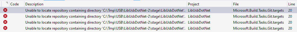 Unable to locate repository containing directory (during building LibUsbDotNet v2) · Issue #167 ...