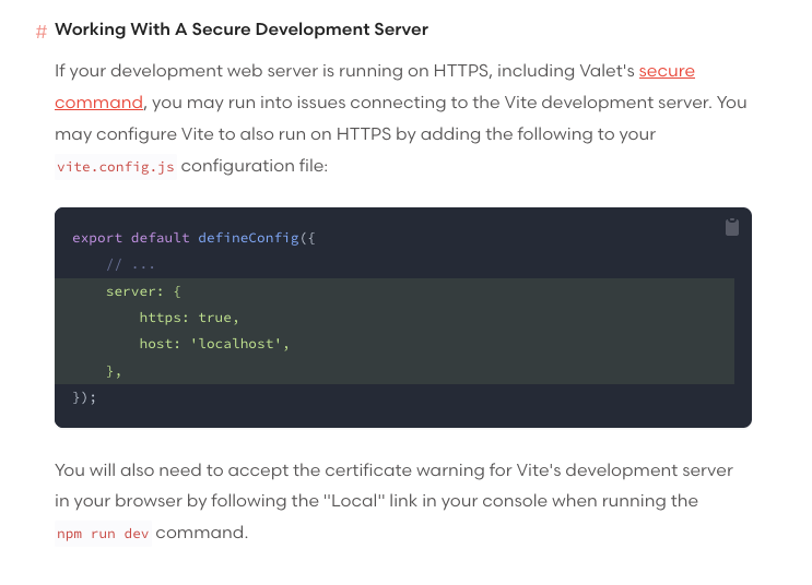 hot reload is not work on valet with ssl · Issue #71 · laravel/vite-plugin · GitHub