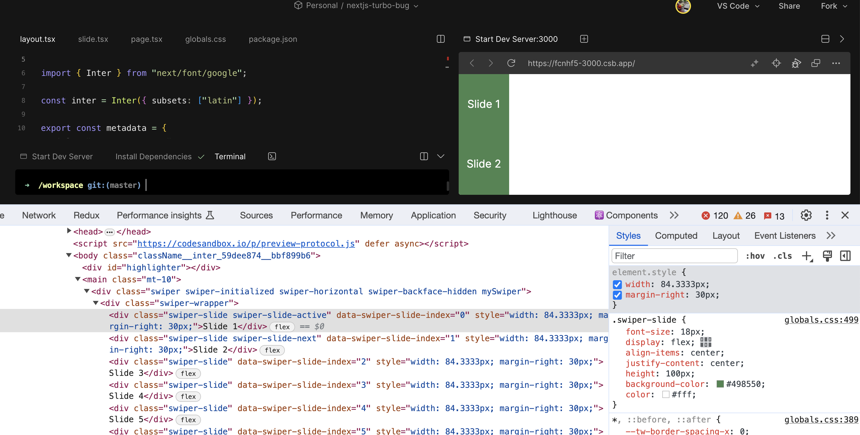 Css not load from node_module when run with mode: next dev --turbo · Issue #55785 · vercel/next ...