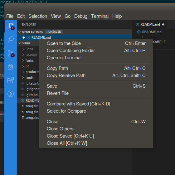 Add "Compare with Saved" to context menu of tabs · Issue #87724 ...