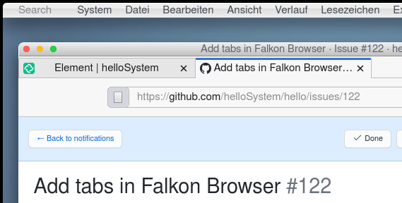 Add tabs in Falkon Browser · Issue #122 · helloSystem/hello · GitHub