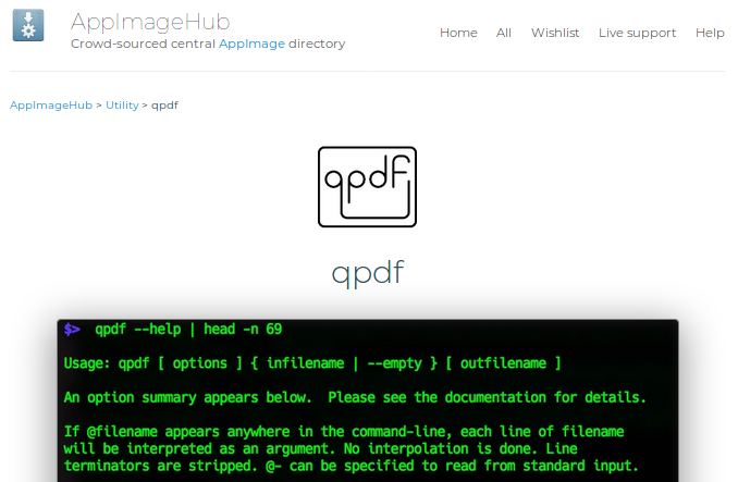 AppImageHub does not display qpdf's logo/icon · Issue #1231 · AppImage/appimage.github.io · GitHub