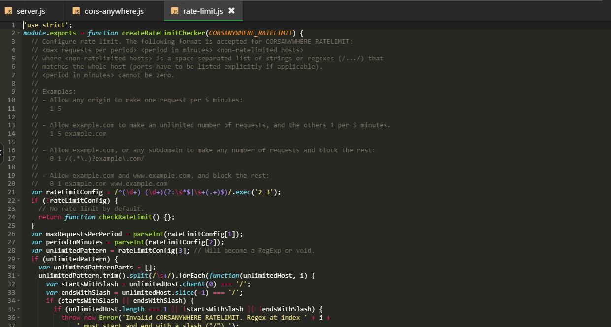 How to set the rateLimit · Issue #365 · Rob--W/cors-anywhere · GitHub