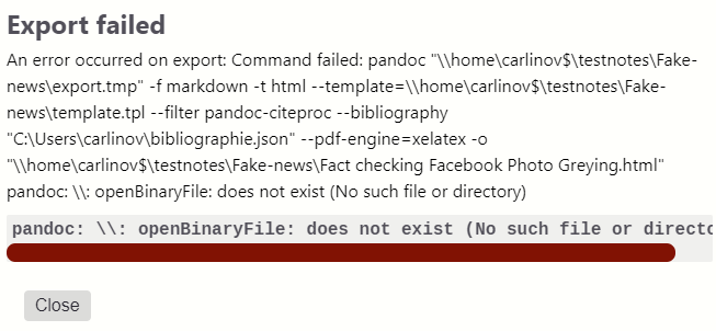 Exporting to HTML returns pandoc error when working on network drive · Issue #416 · Zettlr ...