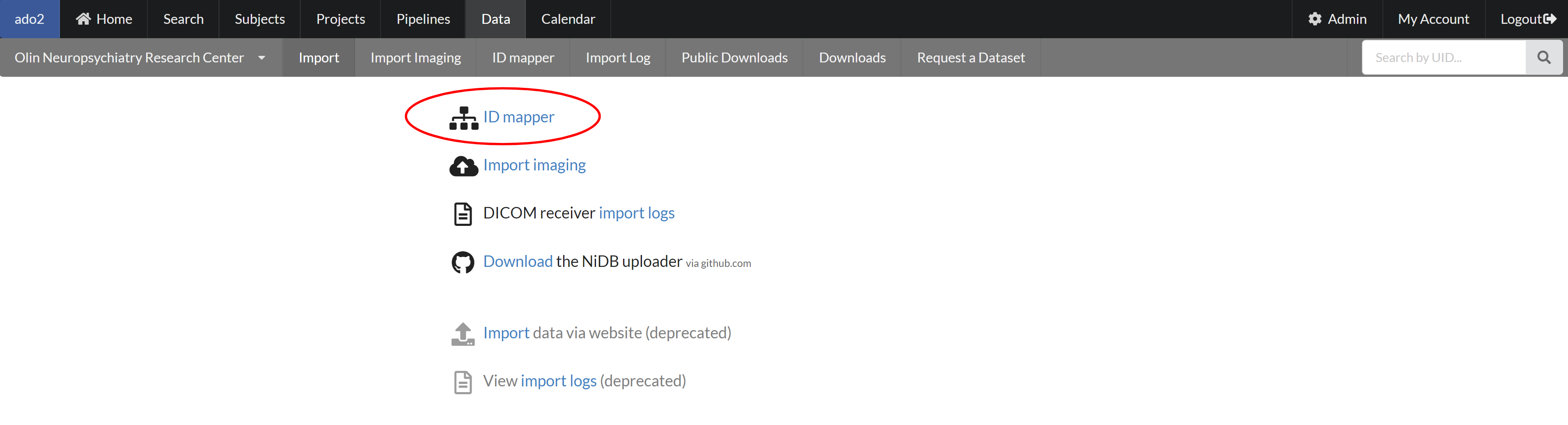 Finding & exporting data - NiDB Documentation