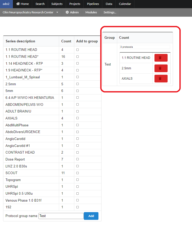 Managing projects - NiDB Documentation