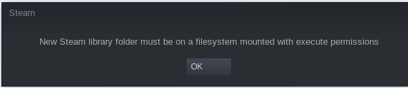Steam library folder in /mnt unable to be added (must be on a ...