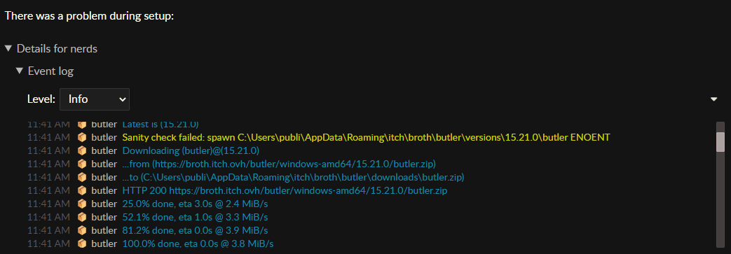 Butler silently crashes, doesn't install on Windows 11 · Issue #1408 · itchio/itch.io · GitHub